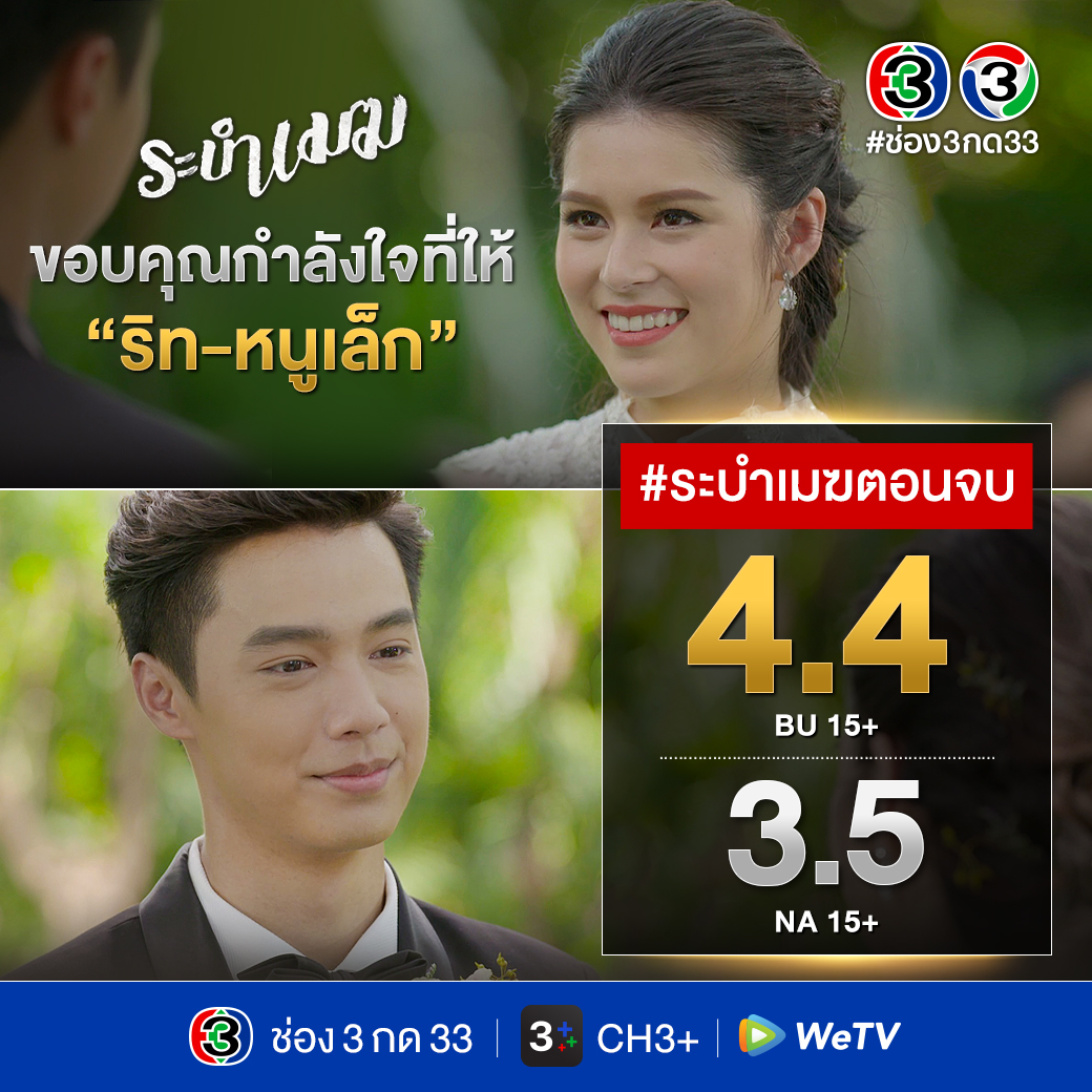 Ch3Thailand on Twitter: "ขอขอบคุณทุกกำลังใจหน้าจอ ที่มาเอาใจช่วยความรักของ "ริท" กับ "หนูเล็ก ...