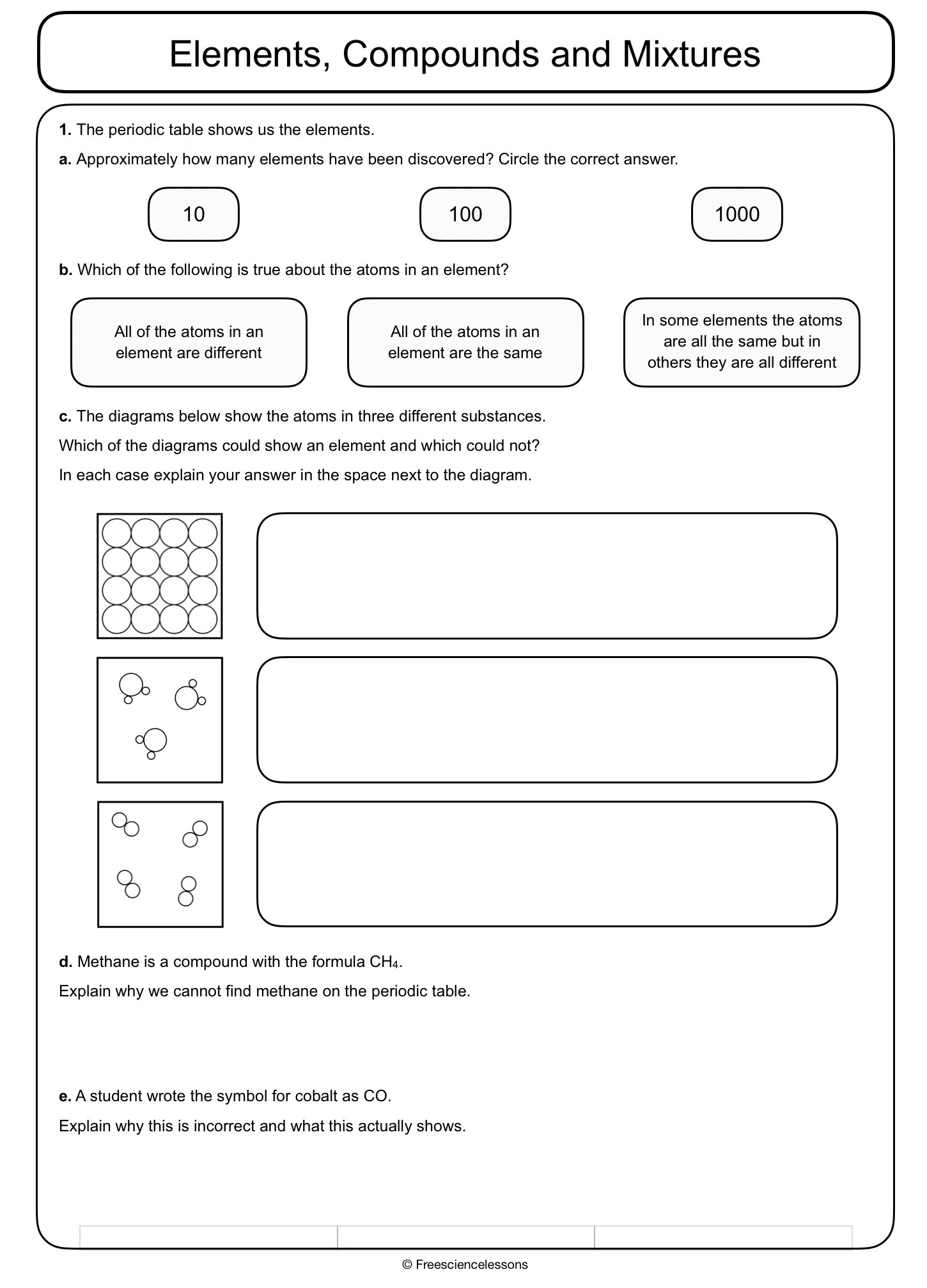 Element Compound Mixture Worksheet – Ame.my.id Element Compound Mixture Worksheet – Ame.my.id
