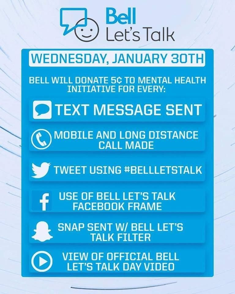 Jillian Naimer on Twitter: "Bell Let's Talk is not the only day we ...