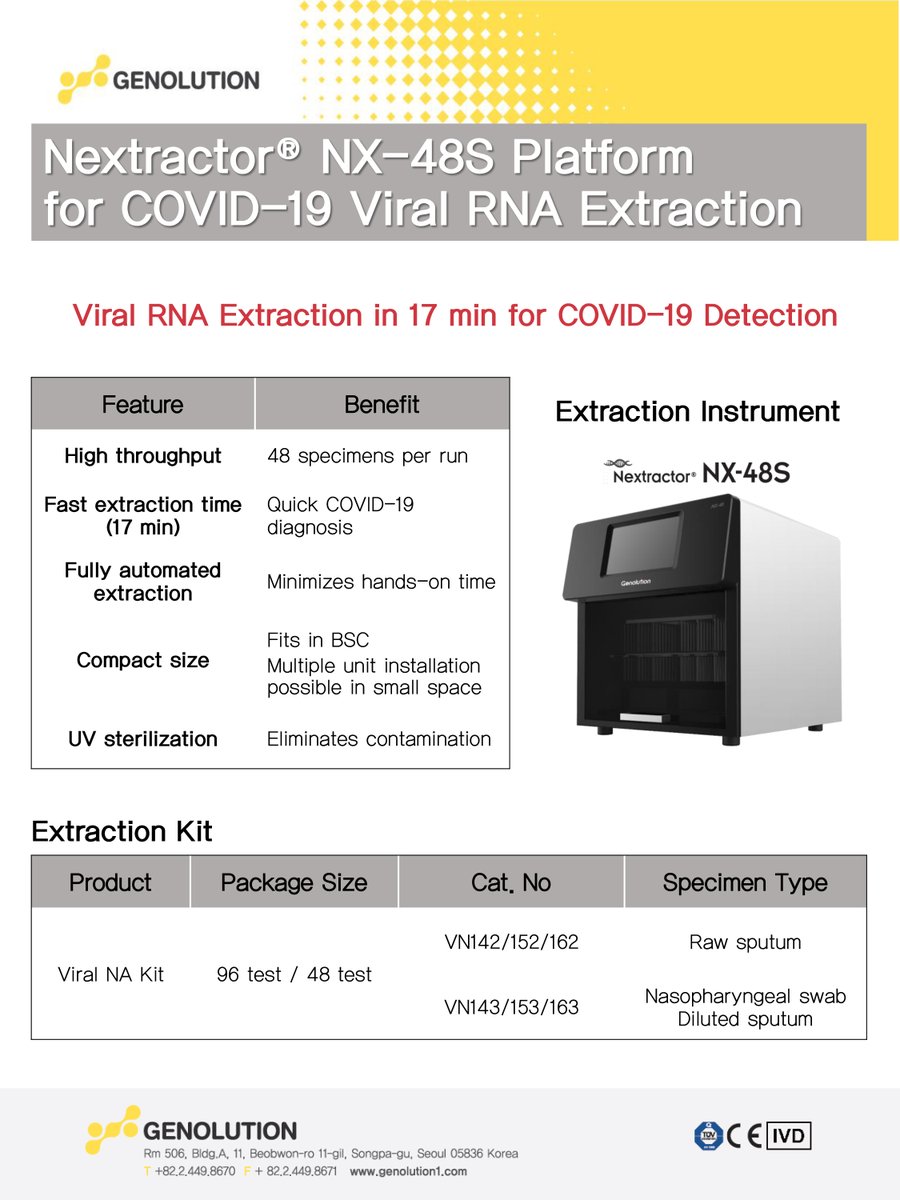 Premas Life Sciences on Twitter: "#Genolution Nextractor NX-48S, a CE/IVD & US #FDA approved # ...