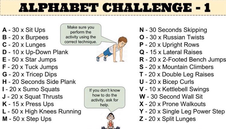 30 Day Sit Up Challenge Chart