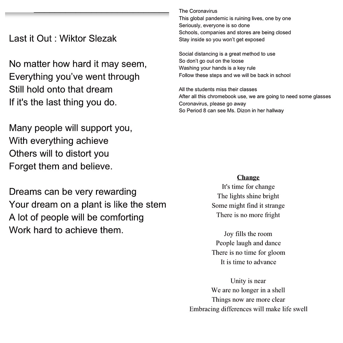 Missing School Life Poems