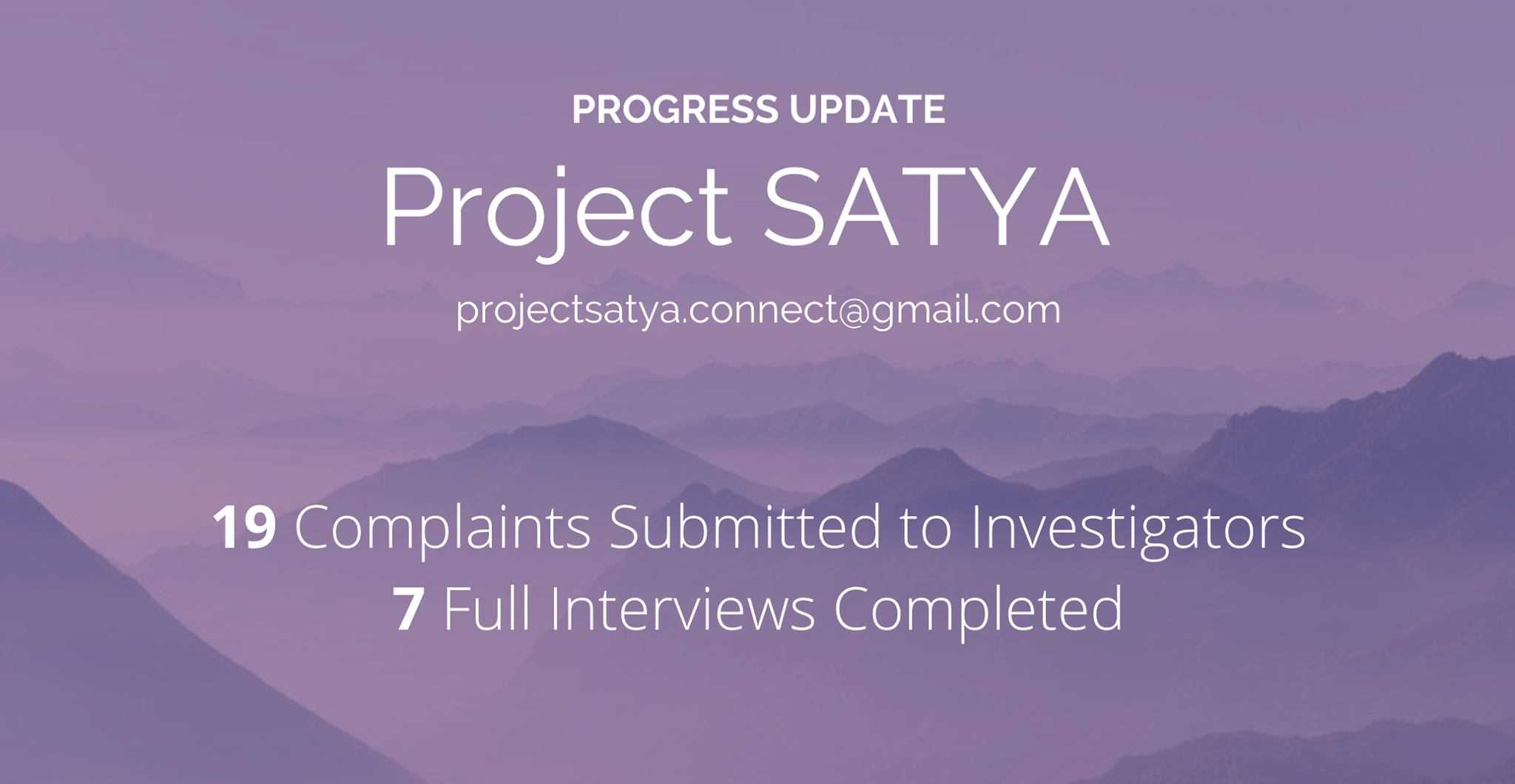 Project SATYA on Twitter: "UPDATE: Up until early March, Project SATYA team have completed 7 ...