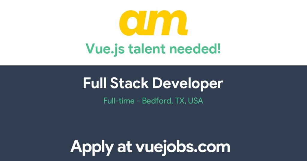 Laravel VueJs on Twitter: "Full Stack Developer – Vue.js Jobs https://t.co/OtV9W0FqEI…