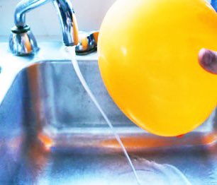 Static Electricity Balloon And Water