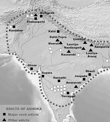 Edicts Of Ashoka Map