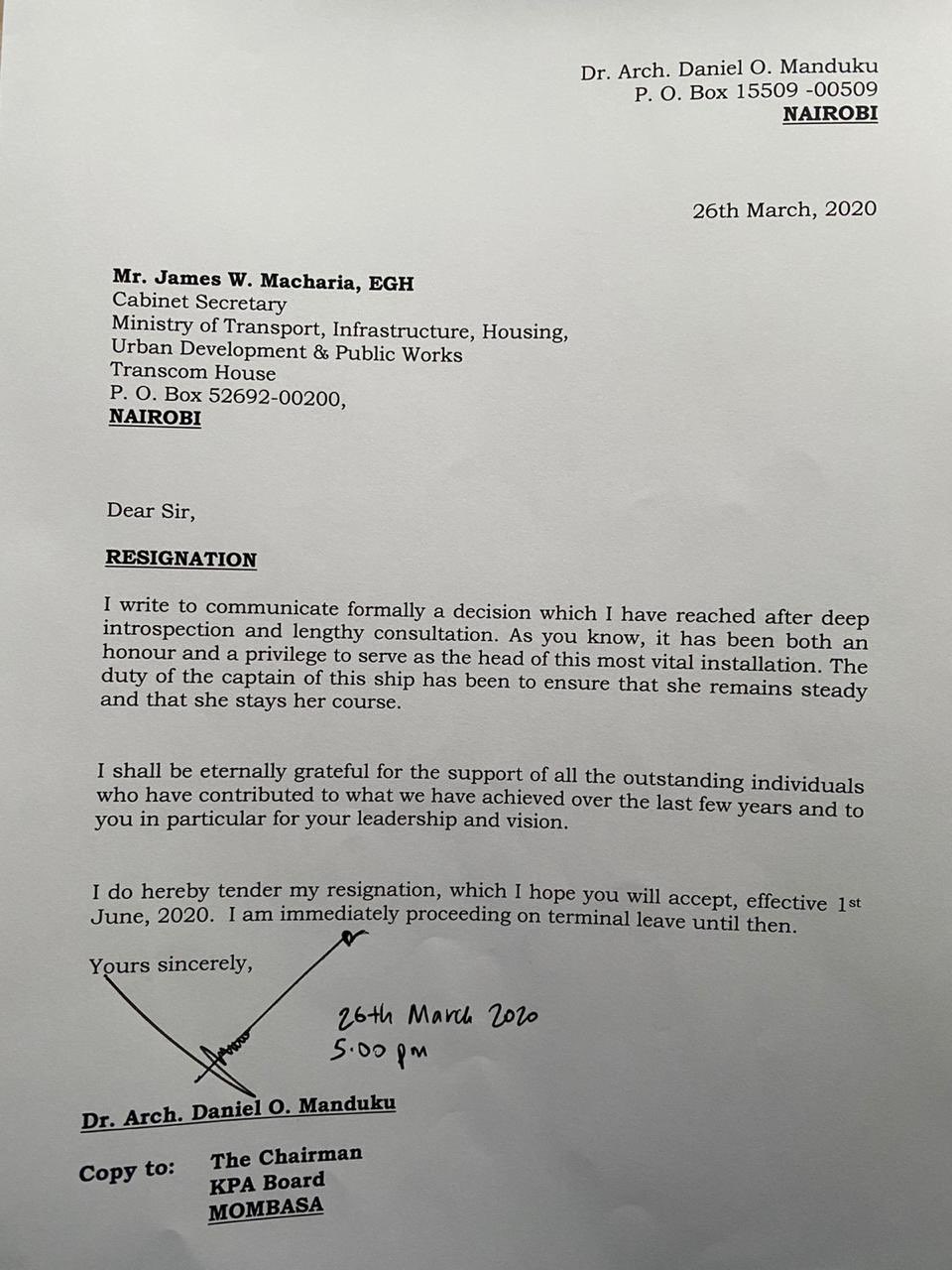 Sample Pastor Resignation Letter