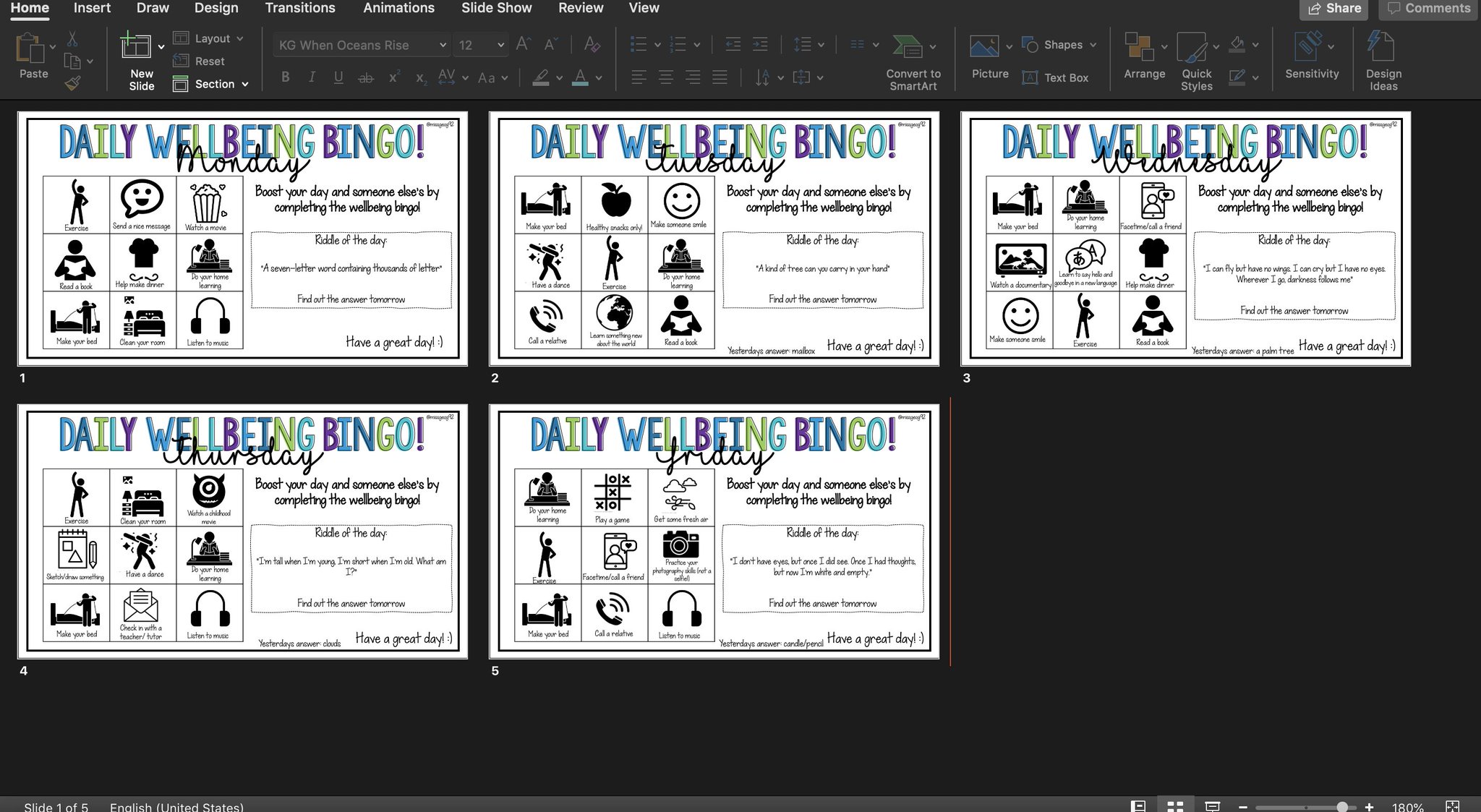 L A U R A 🌍 on Twitter: "Tutor idea! 💡 Knocked up some wellbeing bingos ...