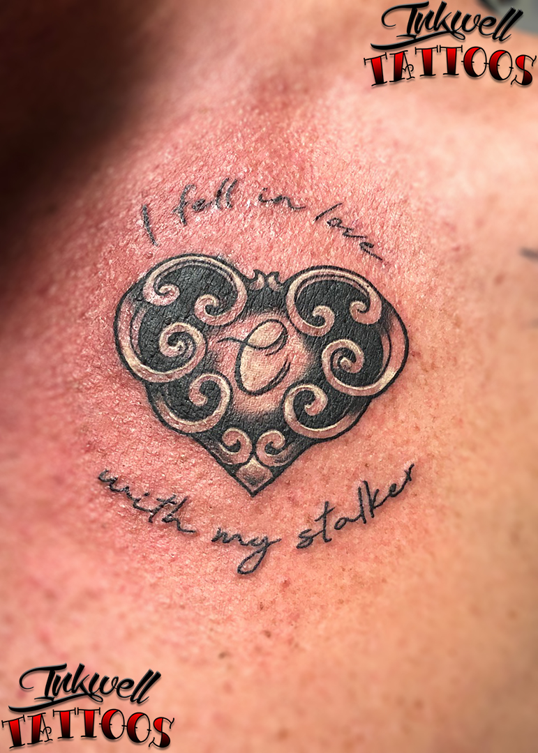 Open Heart Locket Tattoo