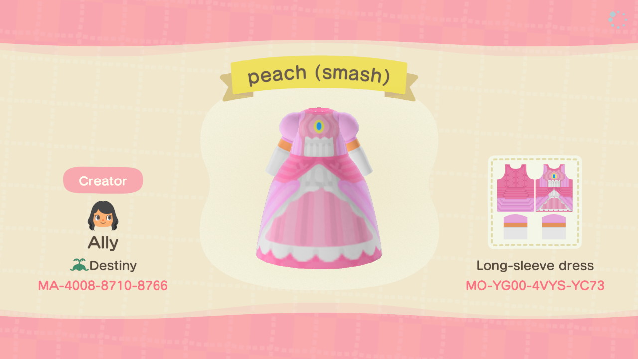 Princess Peach Dress Animal Crossing
