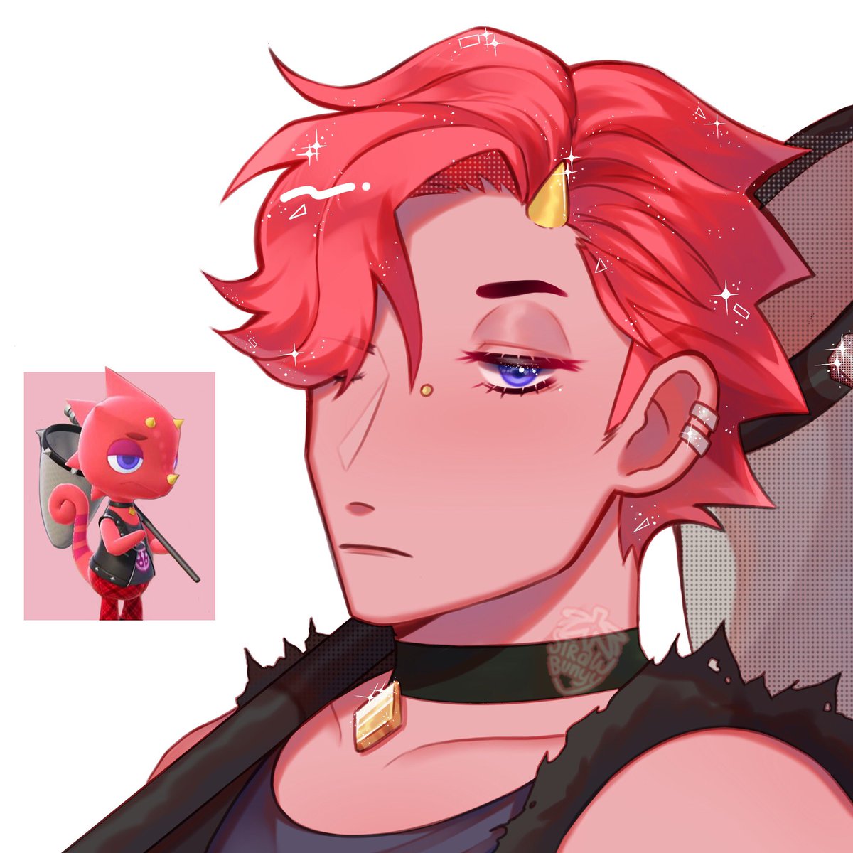 ポケモン「Flick (ACNH) + Piers (Pokémon SWSH) = Sh」|Ysabelle @ portfolioのイラスト