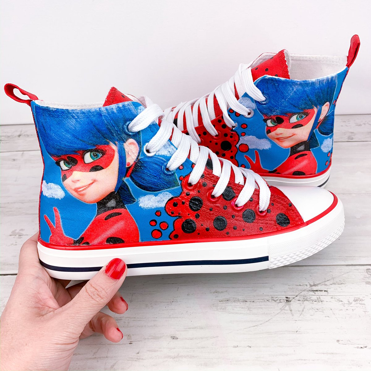 Miraculous Lady Bug Custom Air Force 1's Custom Air Force 1, Painted ...