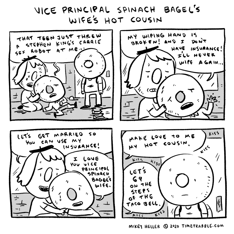 「i drew a comic about Vice Principal Spinach Bagel's wife's h」Mikey Hellerの漫画
