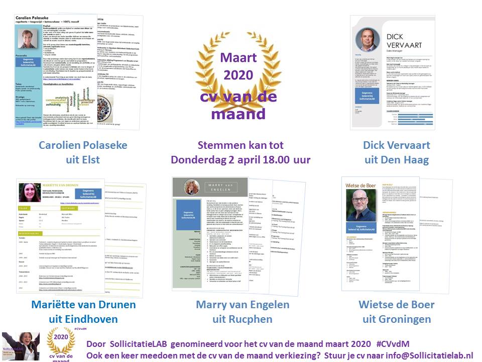 SollicitatieLAB on Twitter: "Genomineerd voor het cv van de maand maart De cv's van * Carolien ...