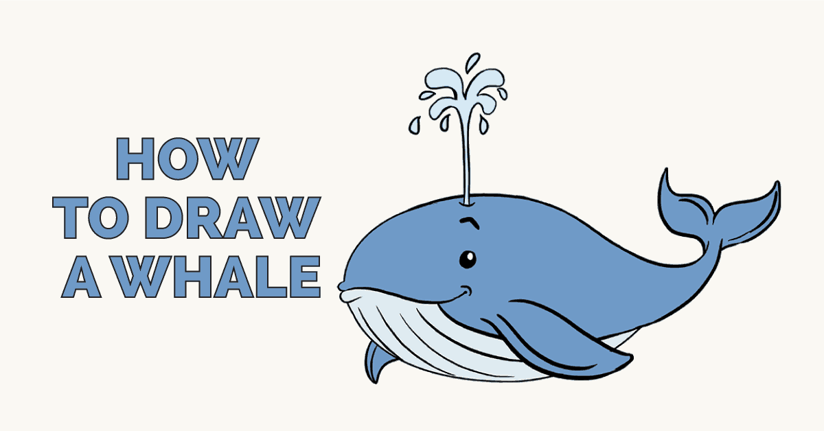 How To Draw A Whale Step By Step For Kids