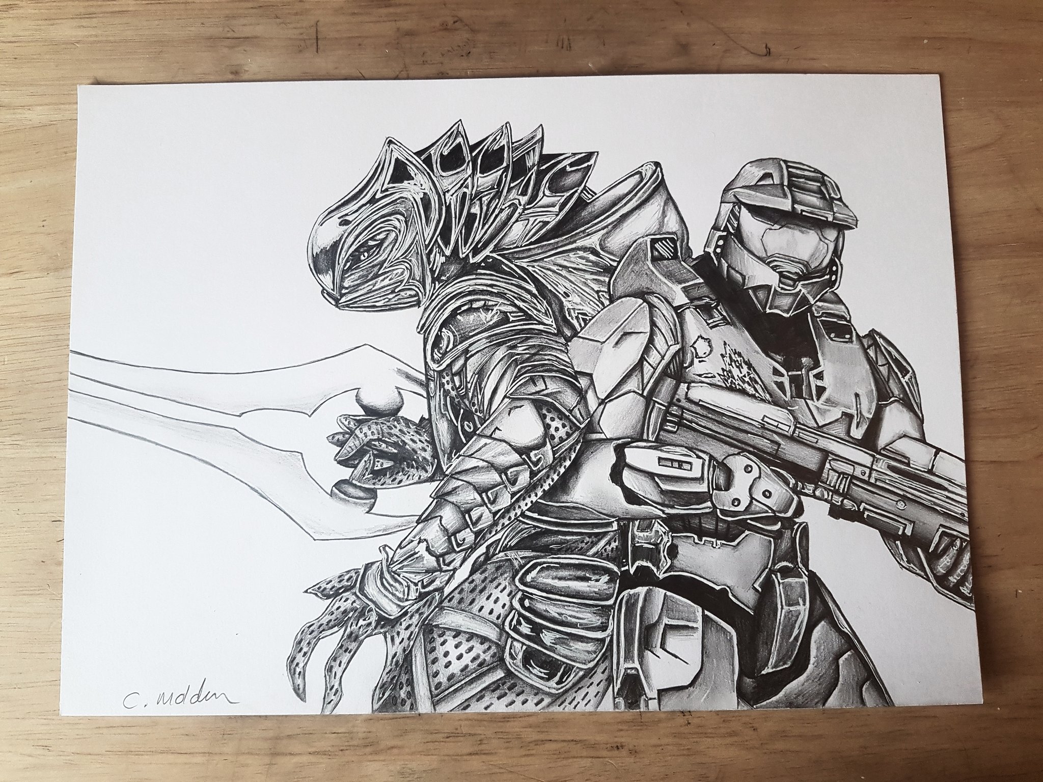 Halo Drawings In Pencil