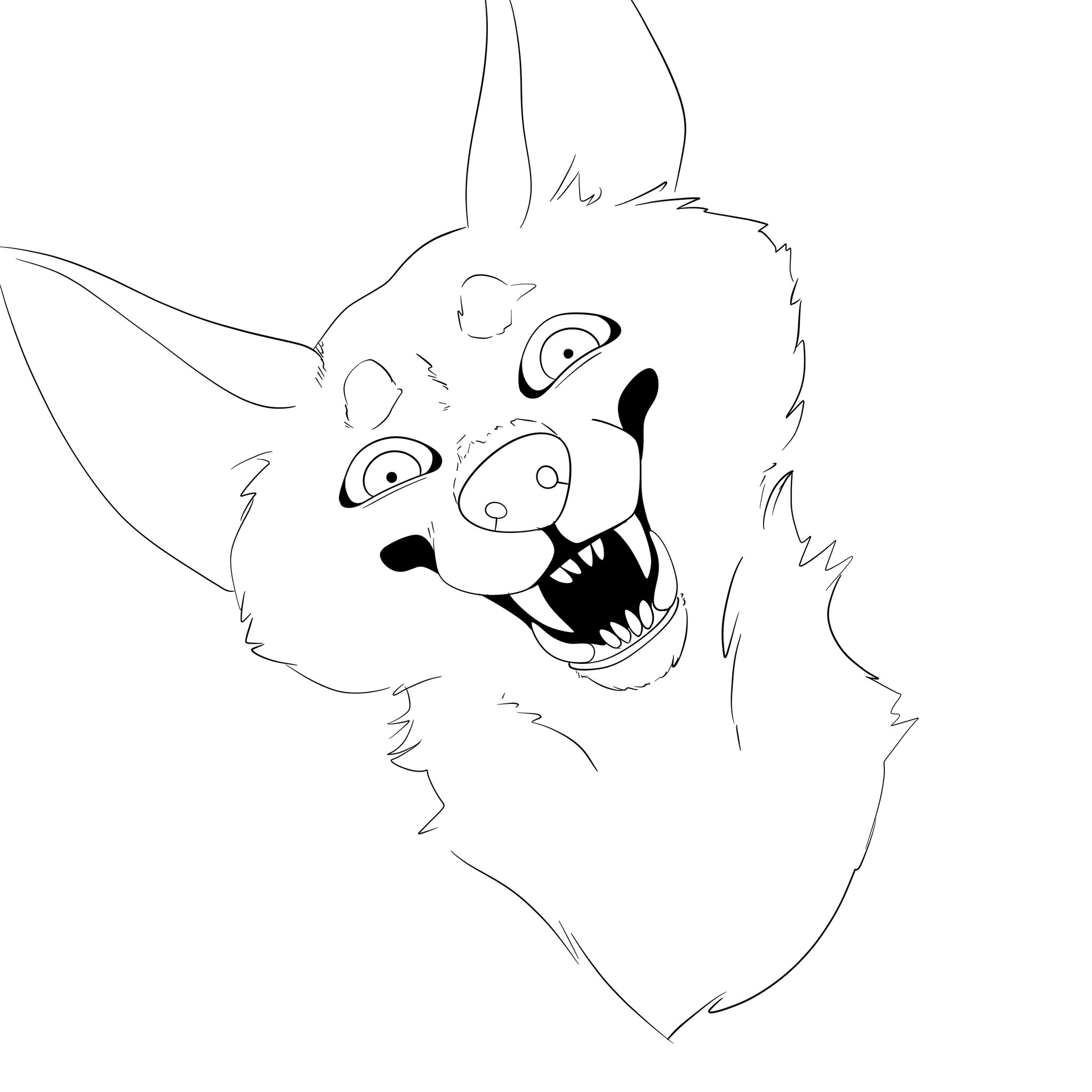 Demon Wolf Lineart