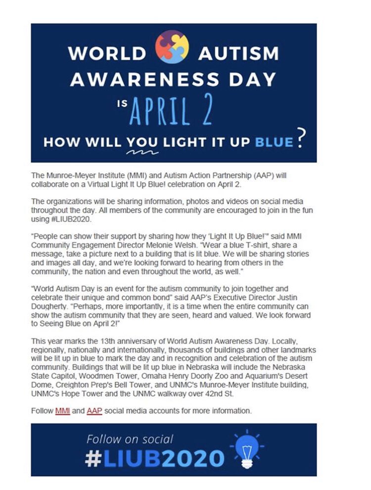 Westside Middle School on Twitter: "World Autism Awareness day is this ...