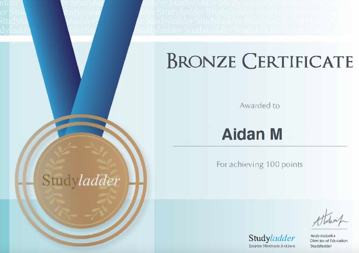 Studying certificate