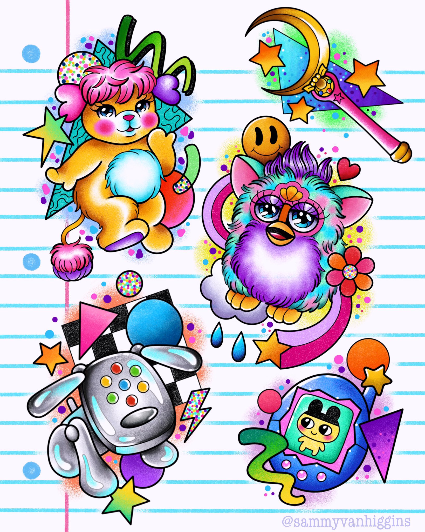 90s cartoon tattoo flash | Orangetattooshop.com