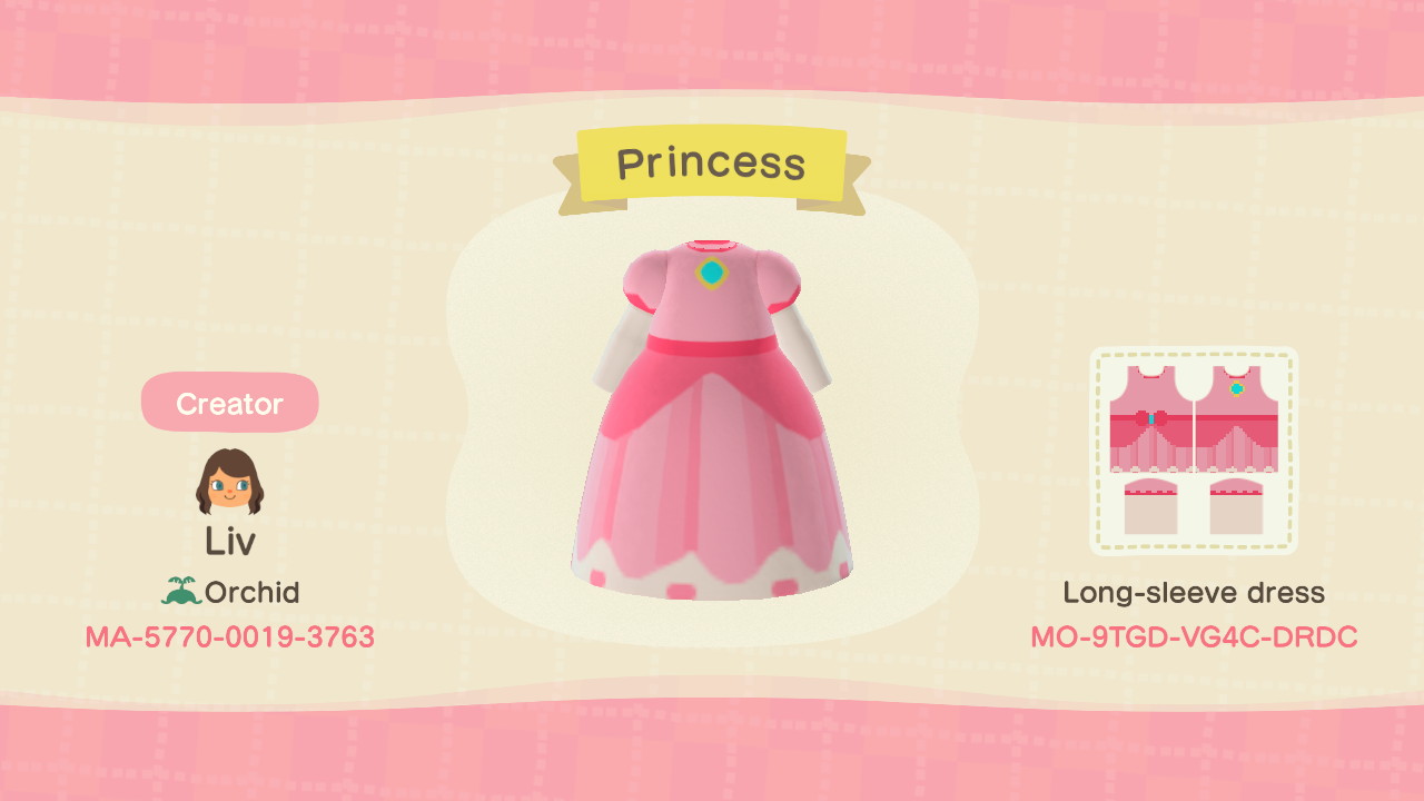 Princess Peach Dress Animal Crossing