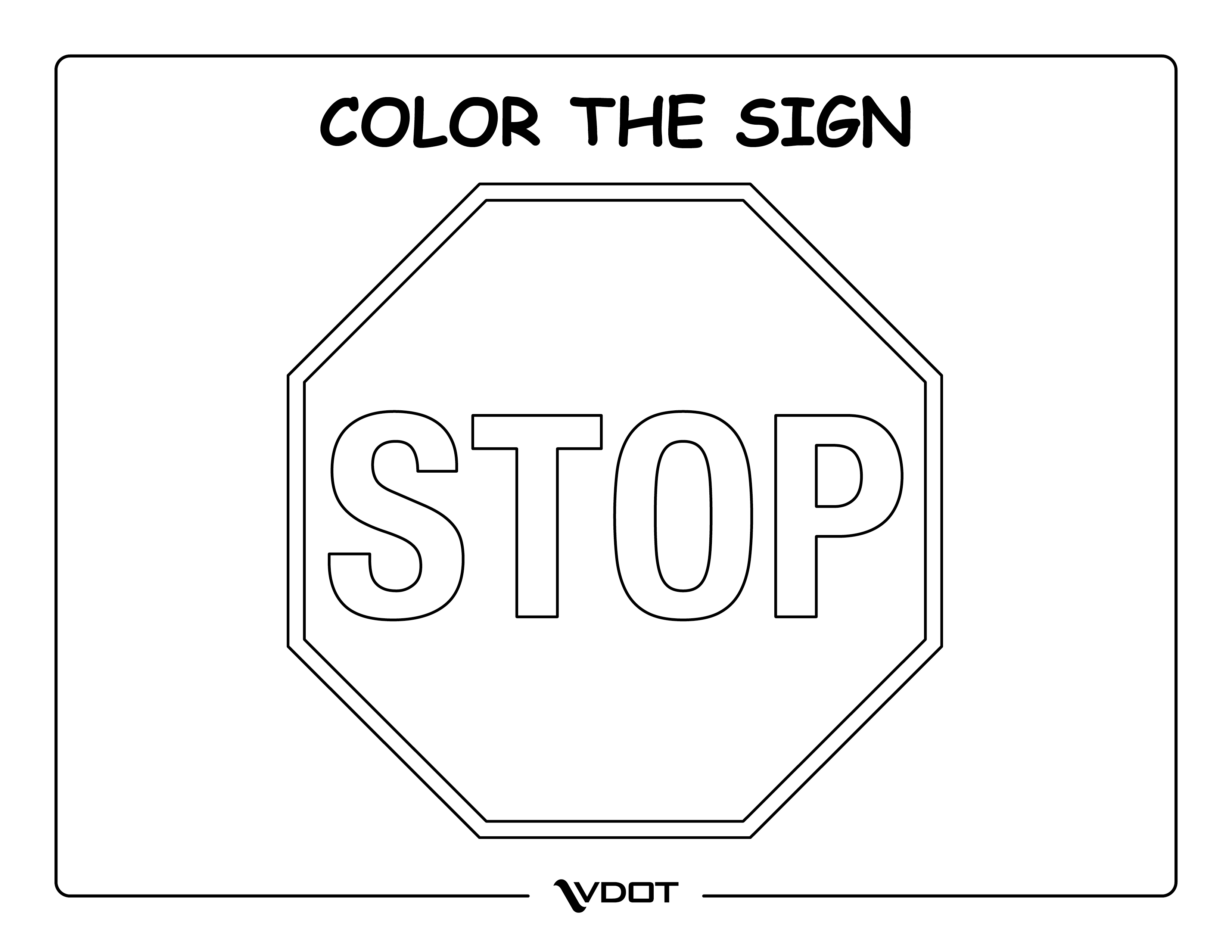 Stop Sign Outline Coloring Pages