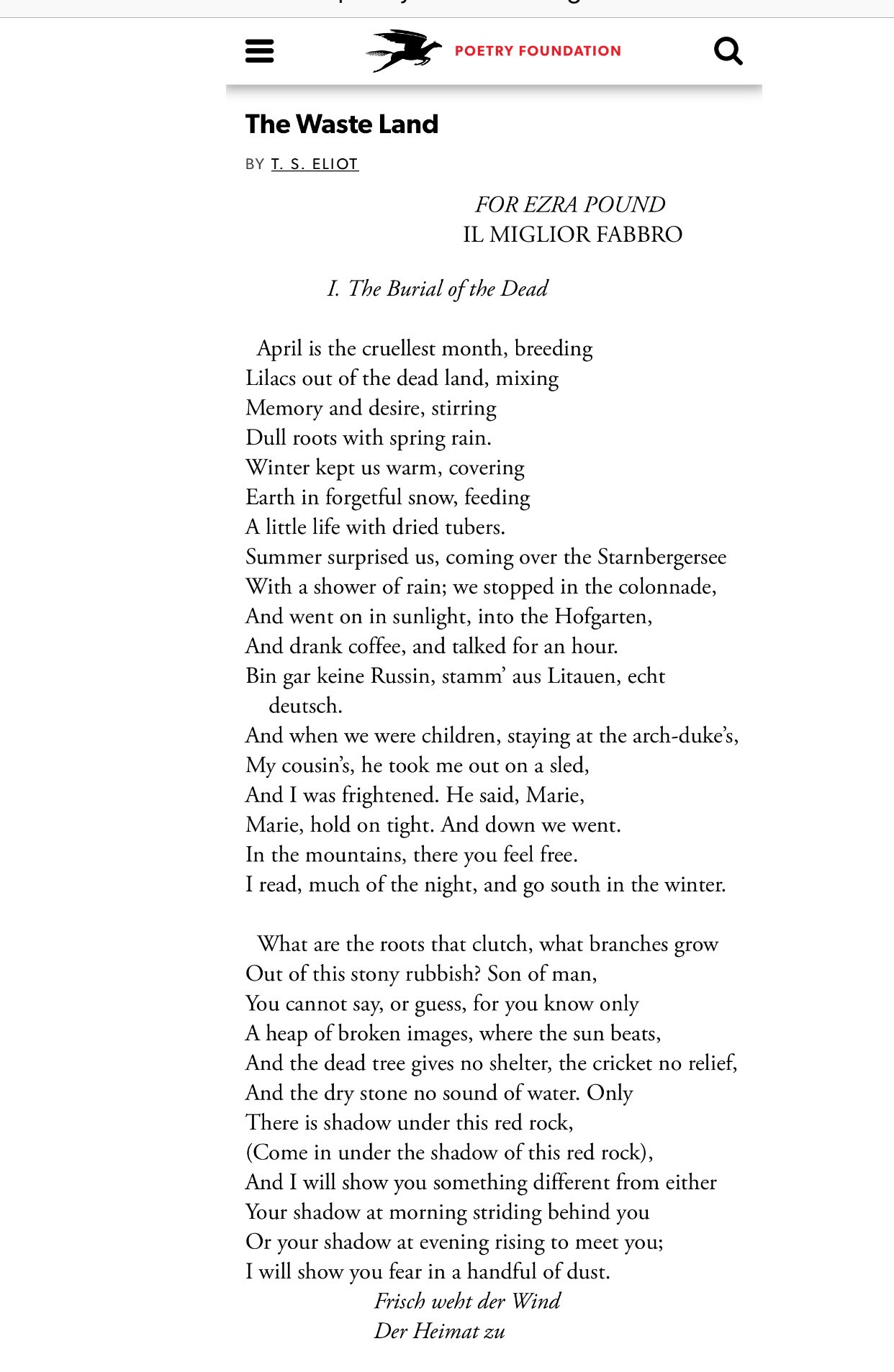 White House Photos on Twitter: "The Waste Land BY T. S. ELIOT #TSEliot ...