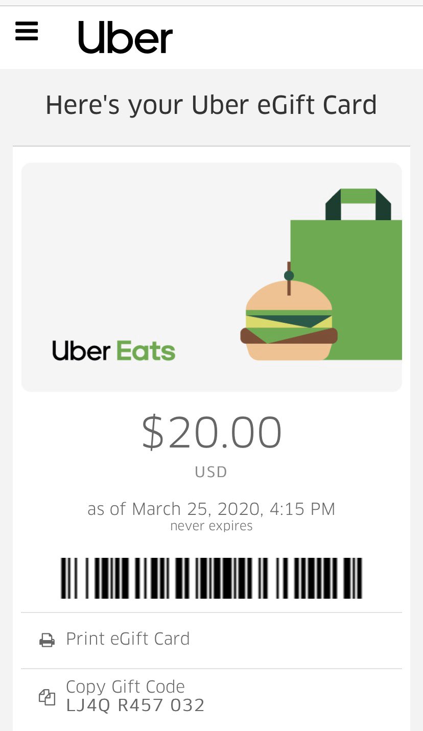 Inspiration Gift Card By Uber Eats UI Garage, 44% OFF