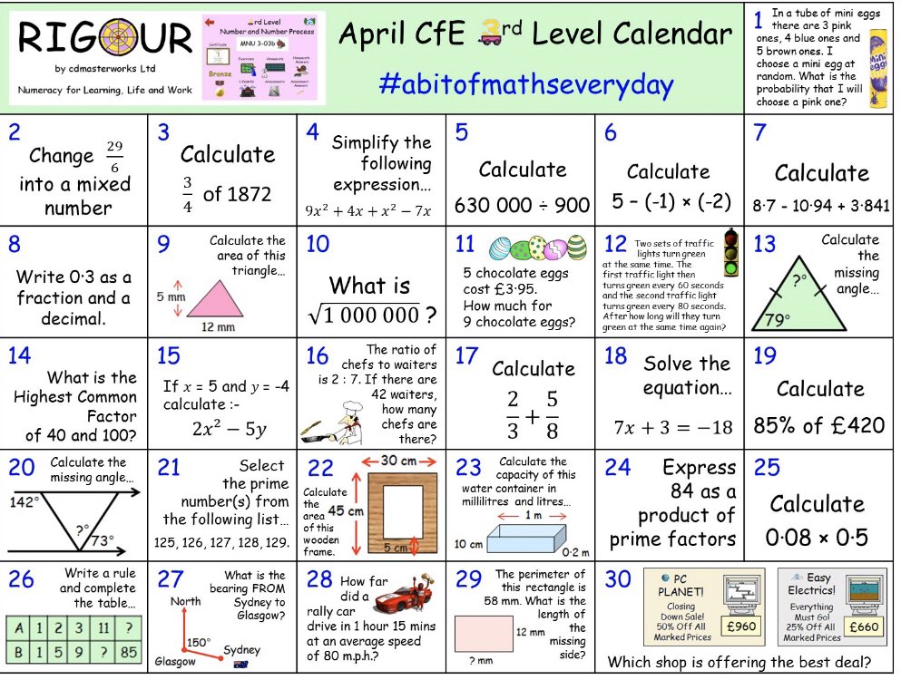 Dalry Primary School on Twitter: " ️ An activity for each day in April ...
