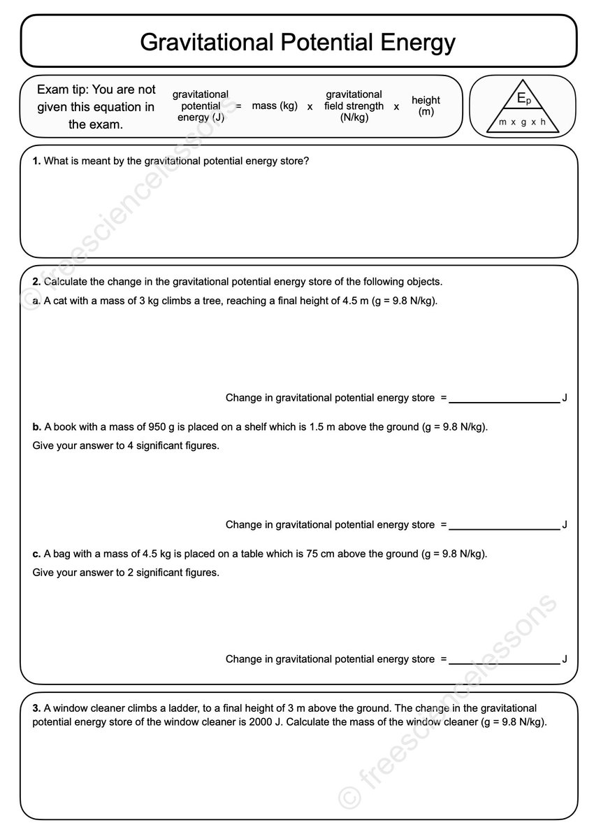 Fields And Potential Energy Worksheet Key