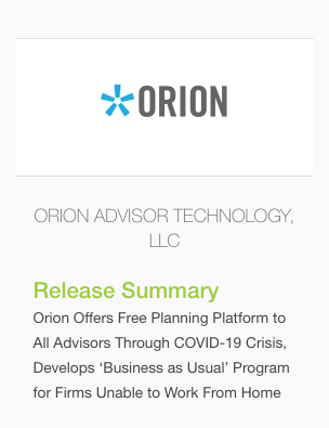 Orion Planning : orionadvisor offering guided access financial planning ...