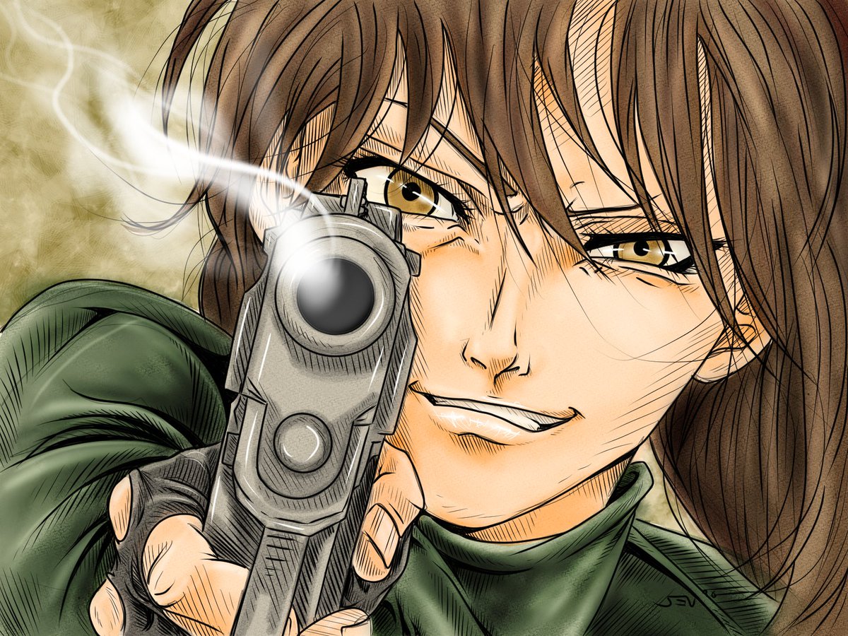 Revy Black Lagoon Smiling