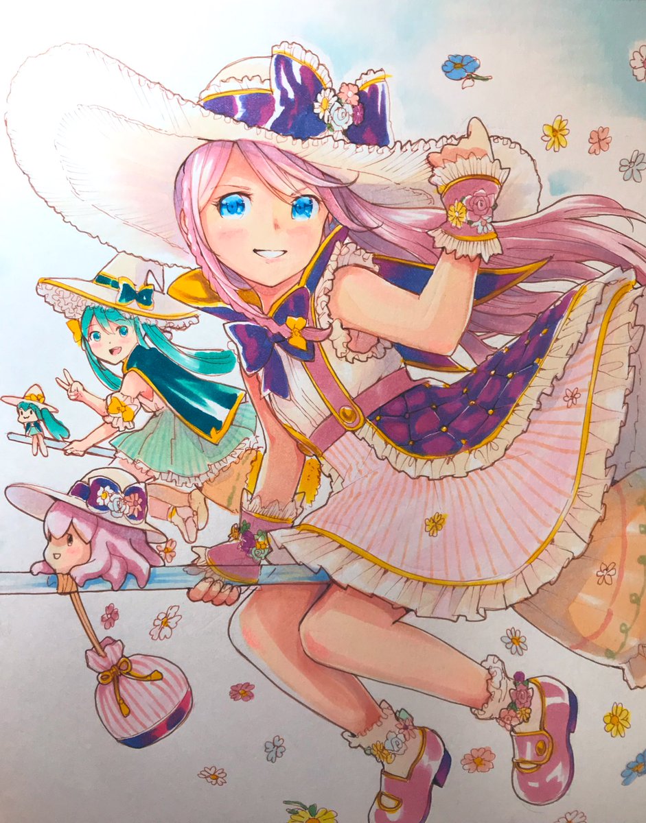 「おつかルカさん!!(*' '*) ホウキに乗って帰りまーす♪ 」|MayoRiyo まよりよのイラスト