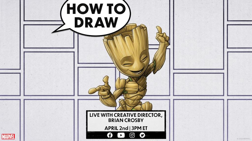 Groot Dancing Drawing
