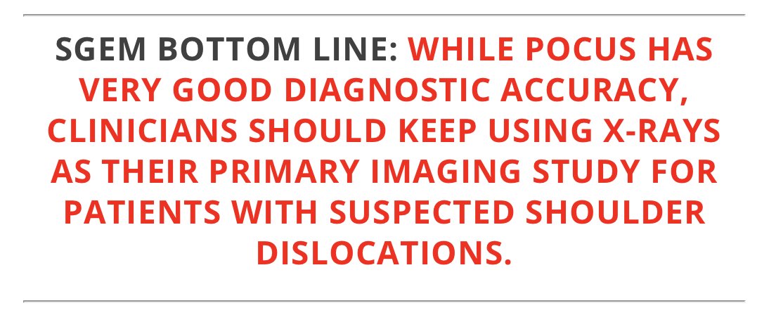 A Thread from @TheSGEM: "POCUS for diagnosing shoulder dislocations # ...