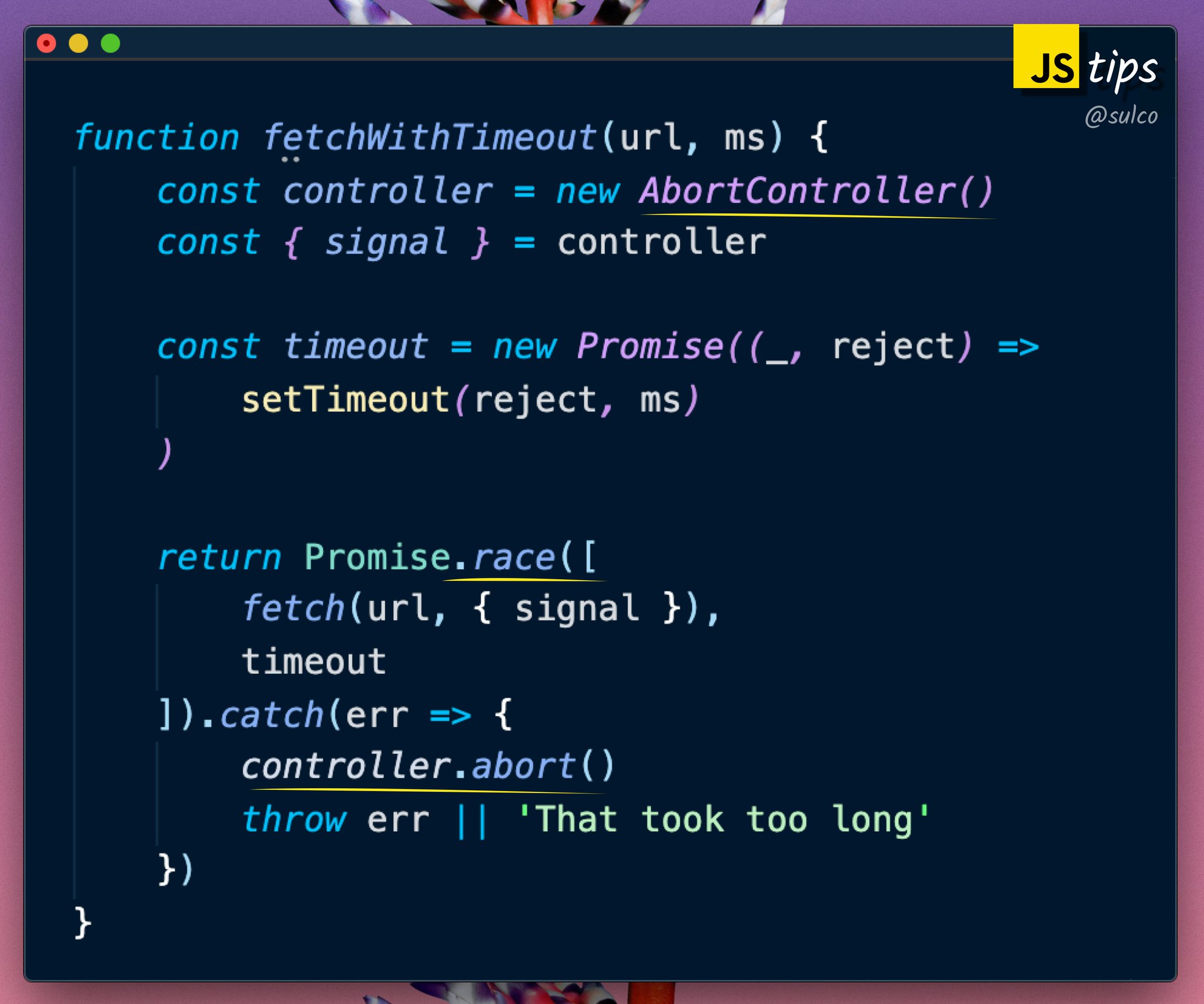Tomek Sułkowski on Twitter: "#JavaScript tip for today: `Promise.race` is usually not good for ...