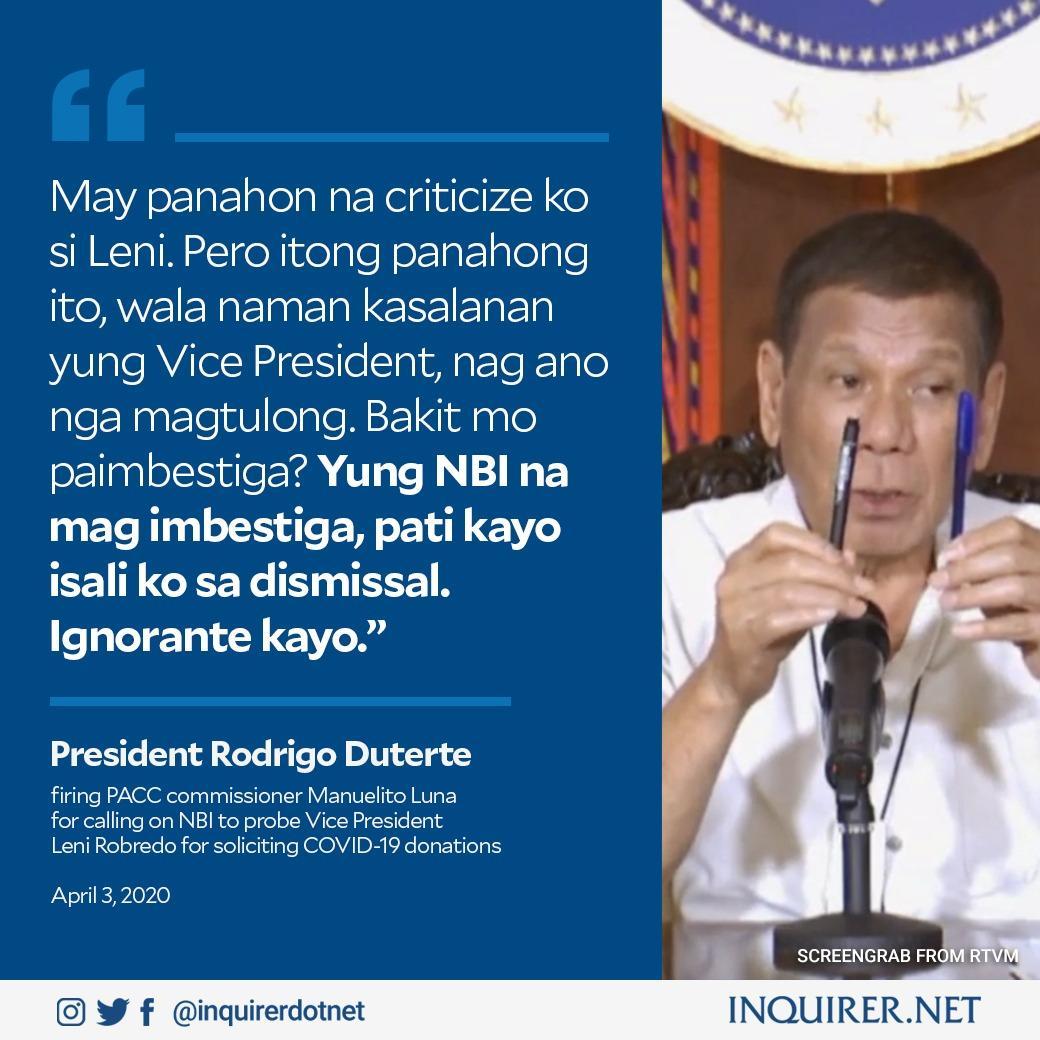 President Rodrigo Duterte in his late night speech on Friday said that ...