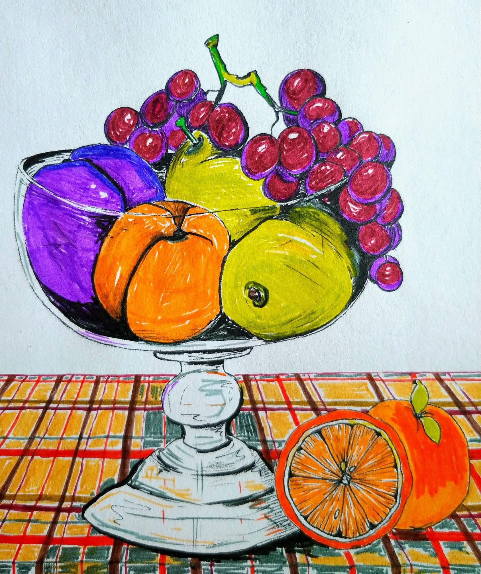 Fruit Bowl Drawing
