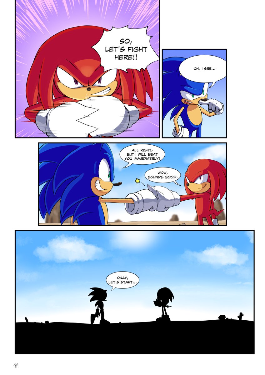 「English ver. "& knuckles" My first comic-style-art. 」ばねるの漫画