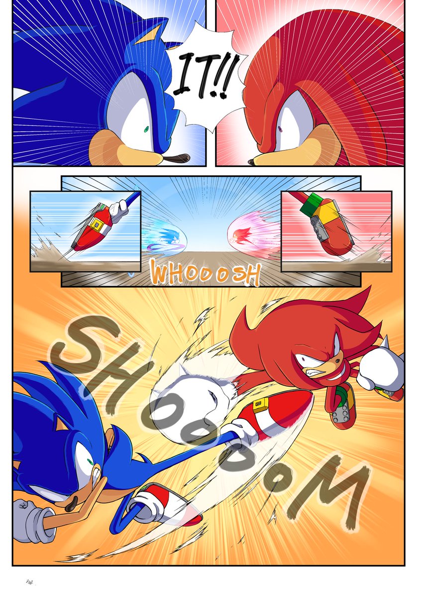 「English ver. "& knuckles" My first comic-style-art. 」ばねるの漫画