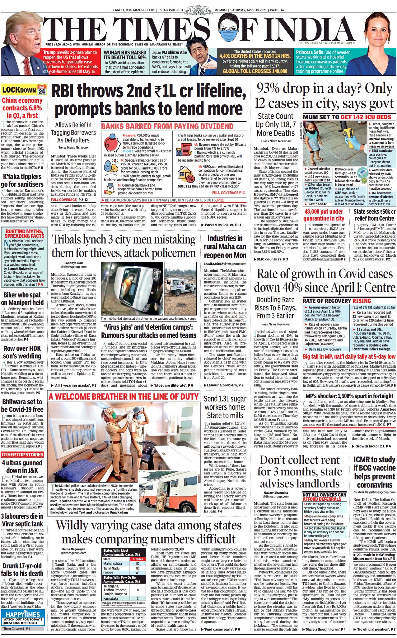 Times Of India Todays News Paper