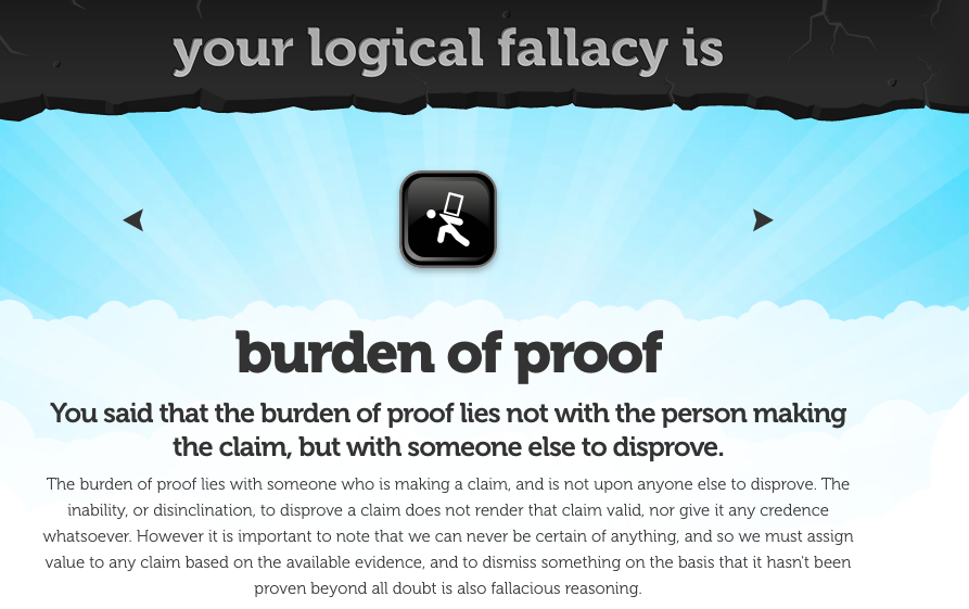 Burden Of Proof Fallacy