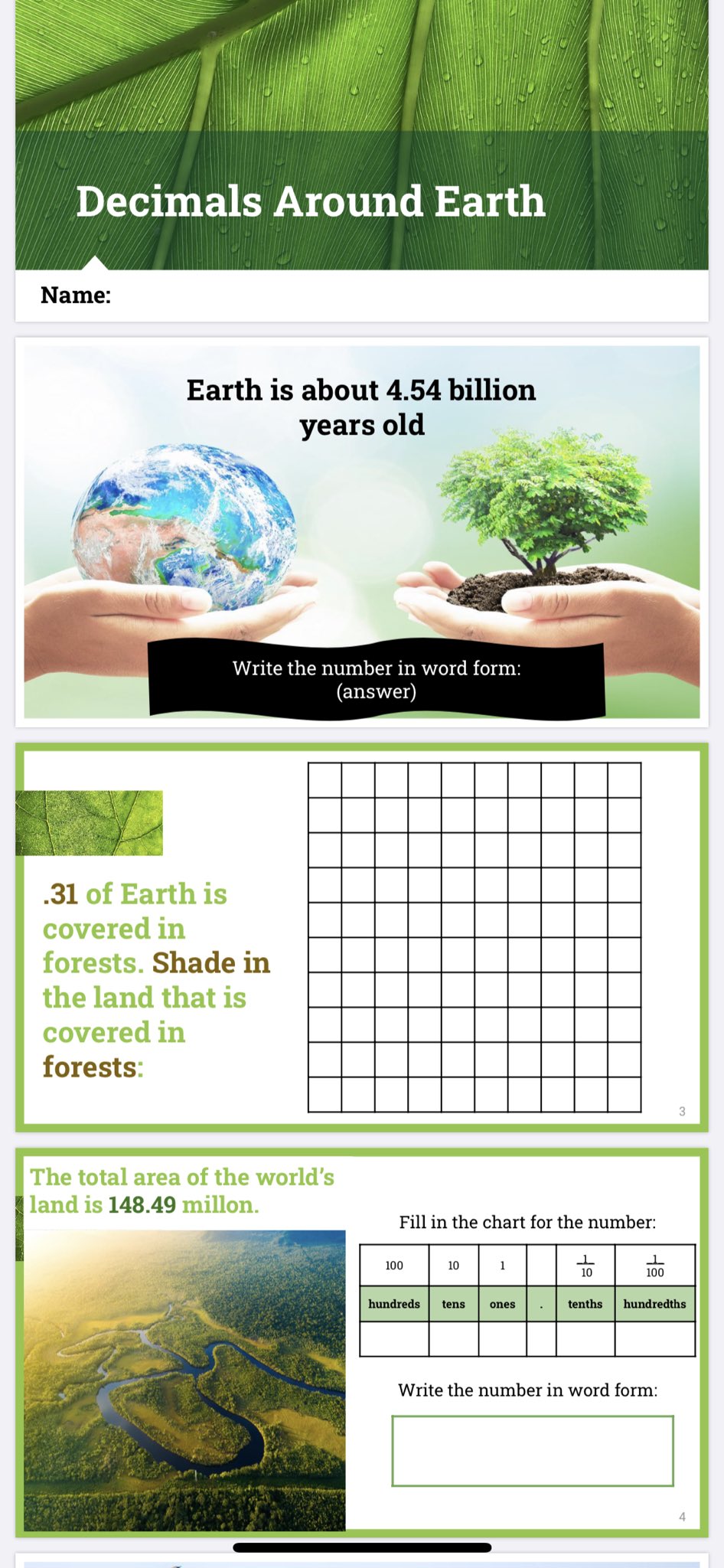 Miss Dobzanski on Twitter: "To celebrate Earth Day next week, I created ...
