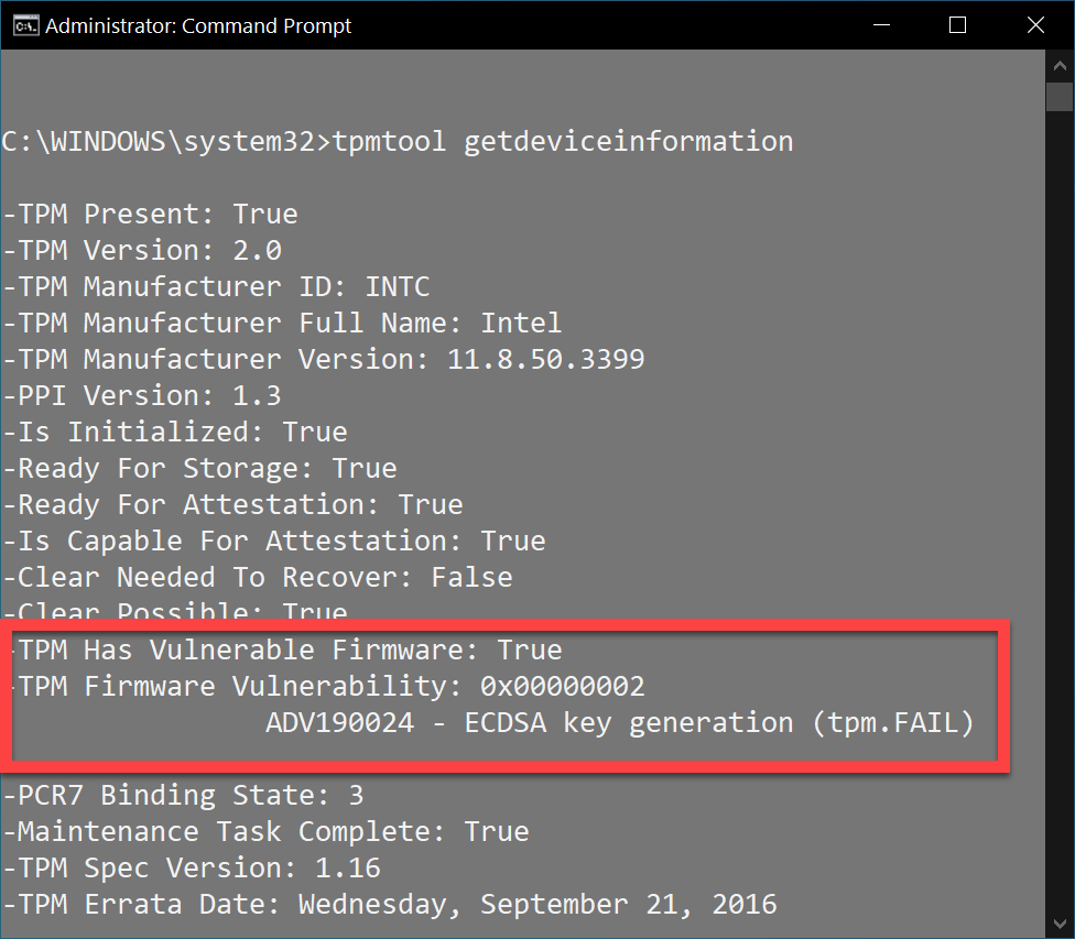 Alex Verboon on Twitter: "Just discovered this command line tool in windows tpmtool ...