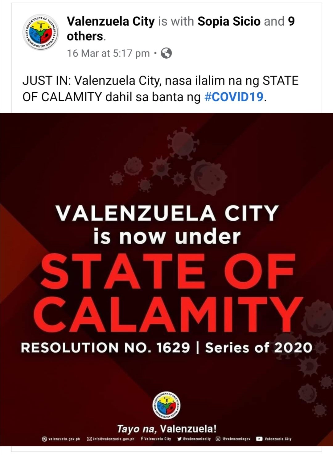 valenzuelacity on Twitter: "@shy21ree @rex_gatchalian Yes, since March 16 po. https://t.co ...