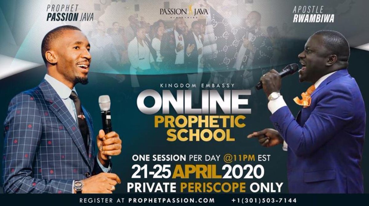 Prophet Passion Java on Twitter: "Register for our Online Prophetic School with Prophet Passion ...