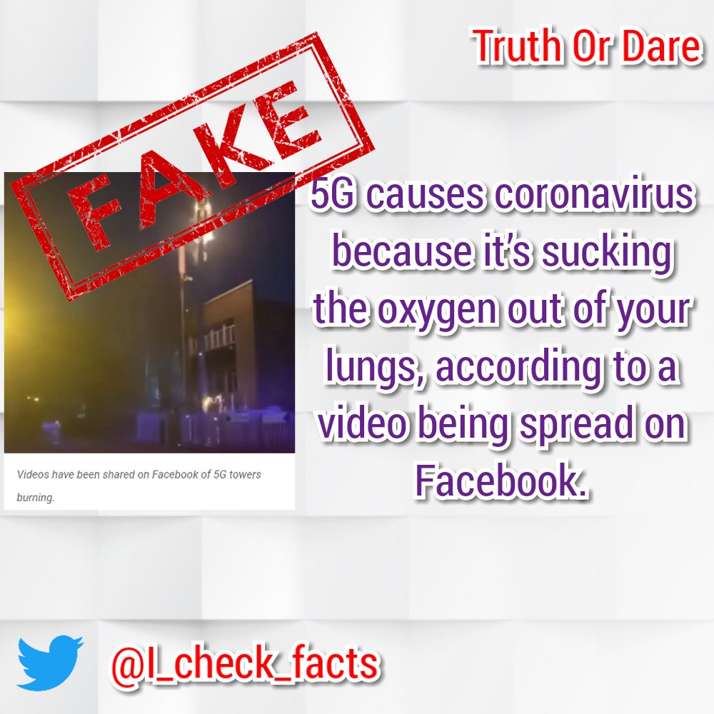 Truth Or Dare on Twitter: "Conspiracies resulted in people setting fire to 5G towers in UK ...