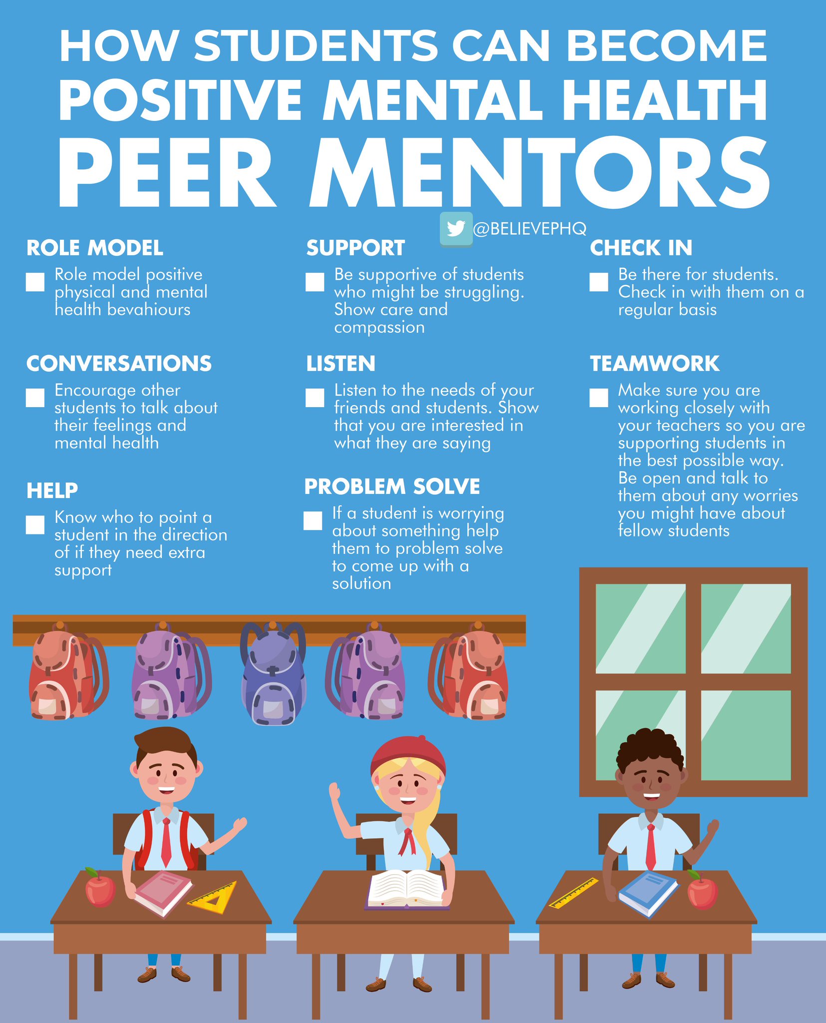 BelievePerform on Twitter: "How students can become positive mental health peer mentors…