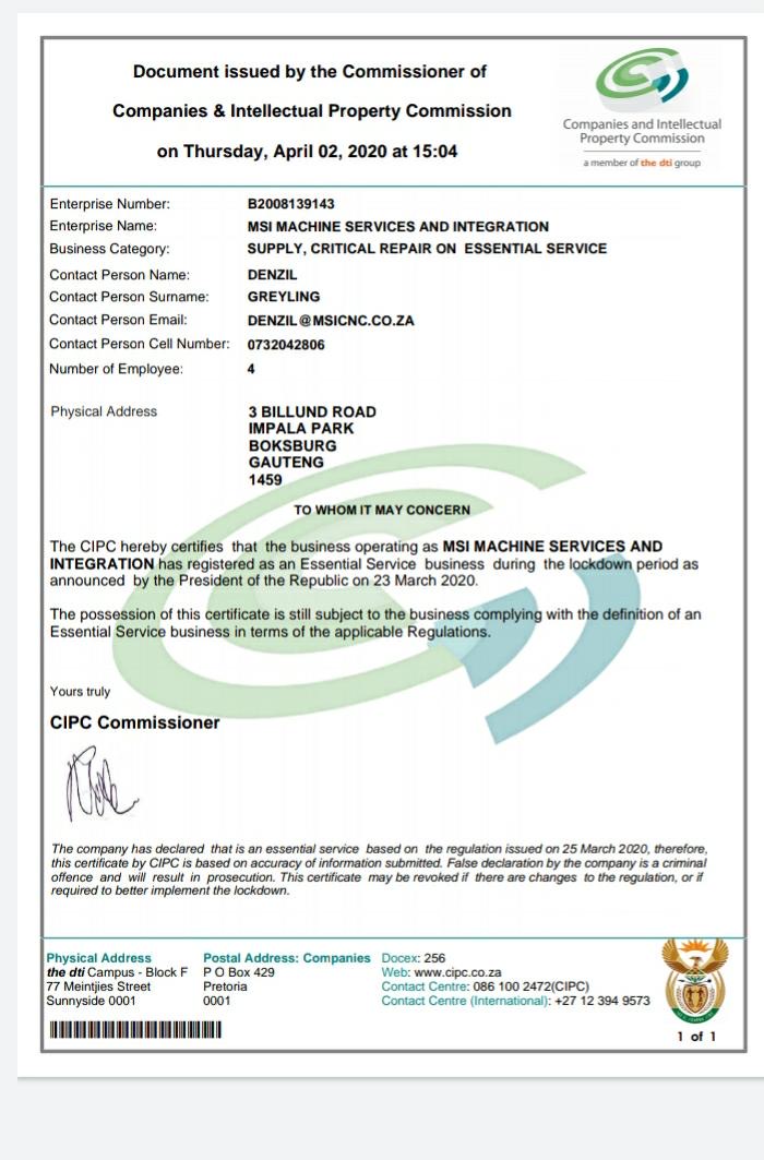 cipc contact number during lockdown