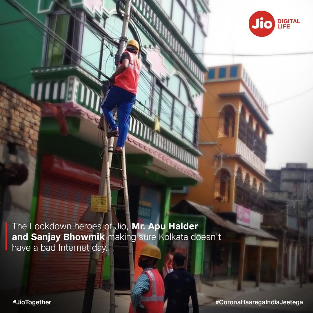 Reliance Jio on Twitter: "In these unprecedented times, our heroes, Mr. Apu Halder & Mr. Sanjay ...